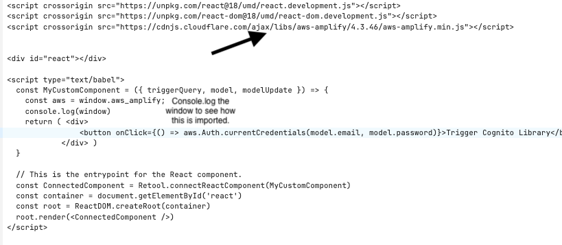 Adding Aws Amplify Lib To Custom Retool Js 💬 Queries And Resources Retool Forum