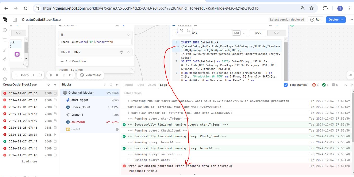Getting An Error After Sql Db Based Flow Is Run 💬 Queries And