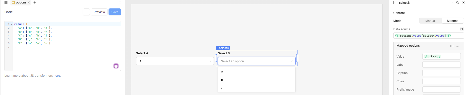 Retool Form conditional dynamic options in a Select - 💬 App Building - Retool Forum