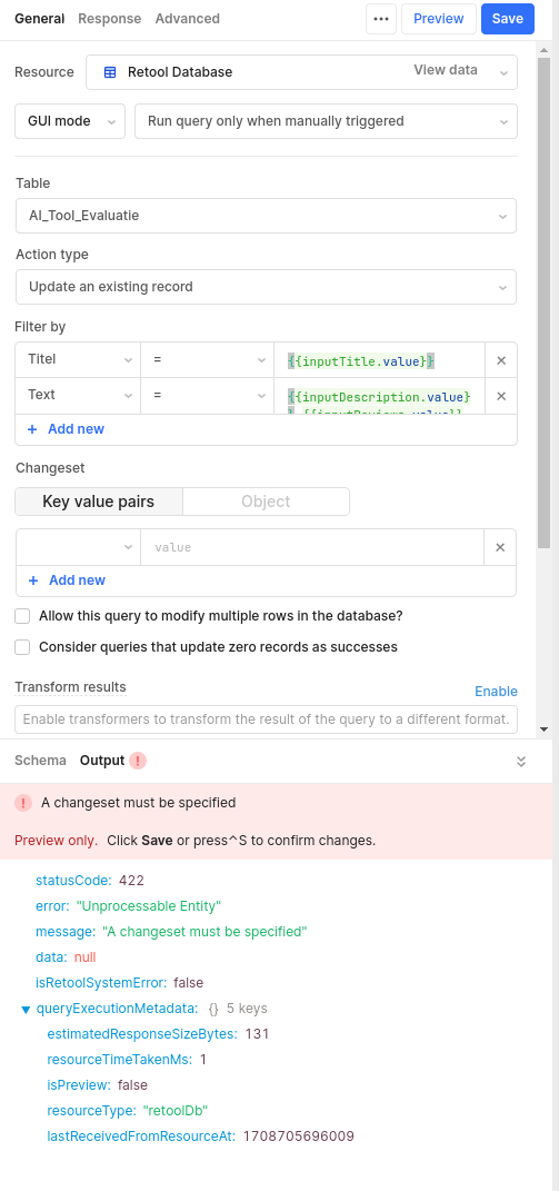 Setting changeset object in trigger - 💬 Queries and Resources - Retool Forum